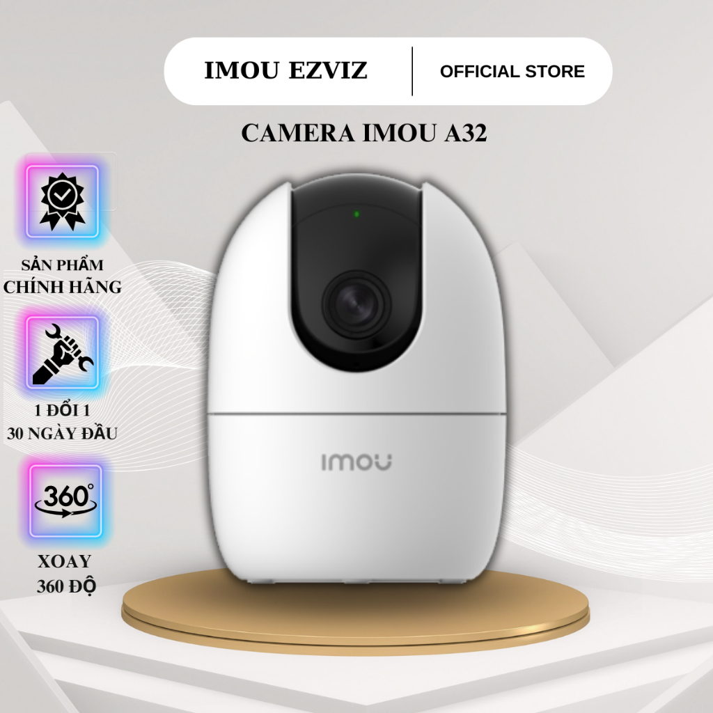 [Tặng kèm chân đế] Camera wifi Imou A32, độ phân giải 3MP, xoay 360 ...