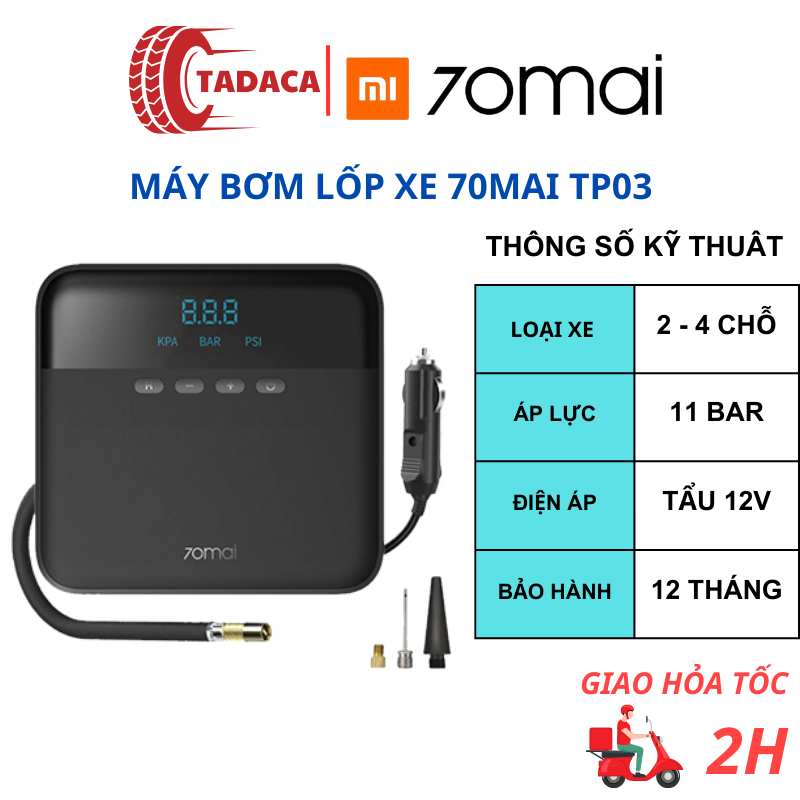 Máy Bơm Hơi Ô Tô 70Mai TP03 Sử Dụng Cho Xe Từ 2 Đến 4 Chỗ - Bơm Đầy Tự Ngắt - Bảo Hành 12 Tháng ...