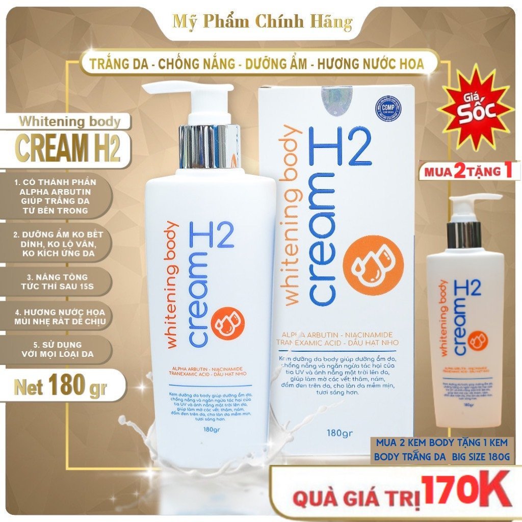 kem body d­ưỡng trắng da cream H2 | Shopee Việt Nam