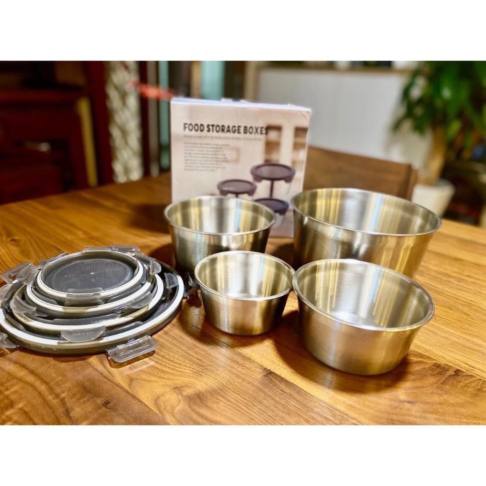 AnhAnh AnhAnh Company SET 4 HỘP ĐỰNG THỨC ĂN BẰNG INOX 304 CỠ LỚN CÓ ...