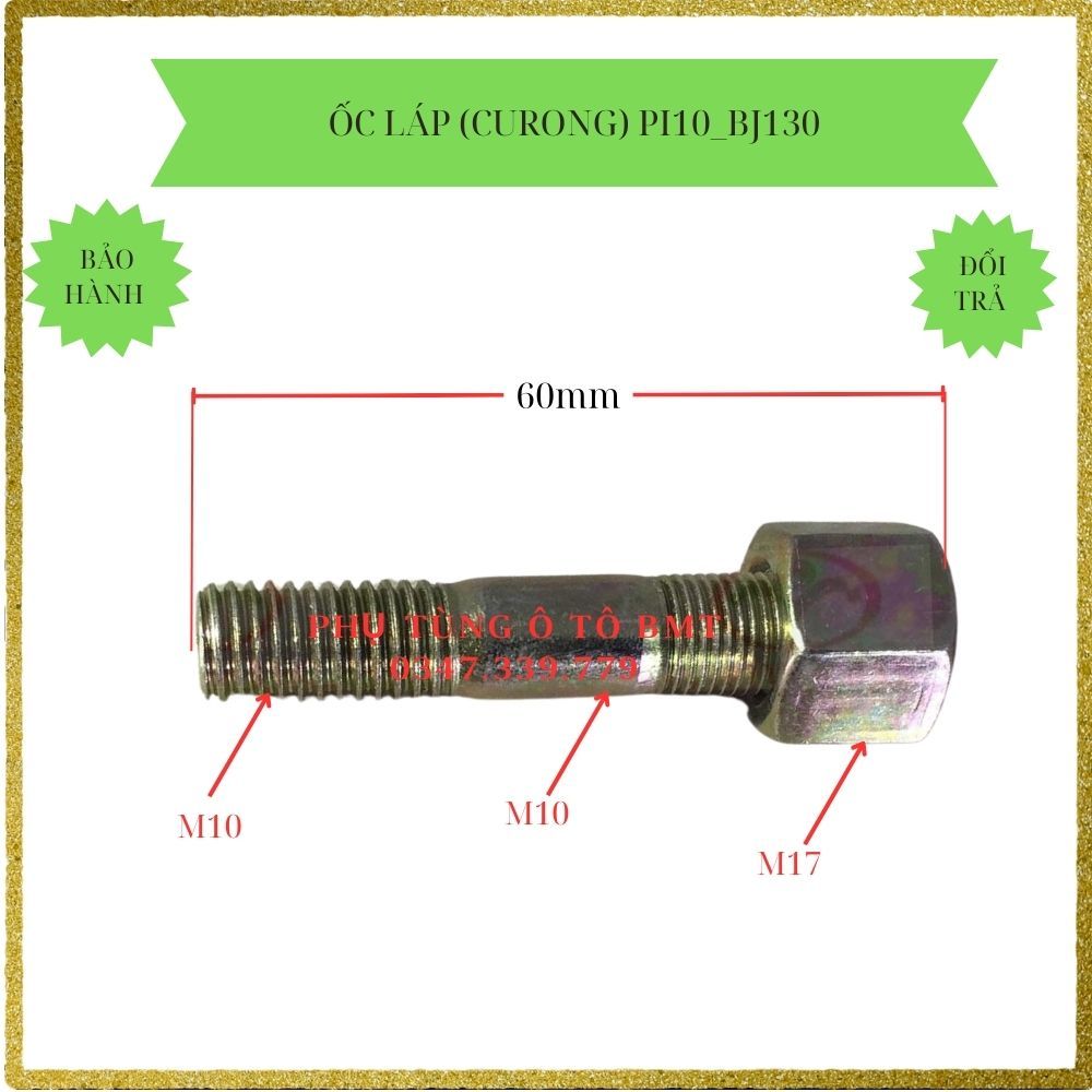 Ốc trục láp BJ130, lắp xe tải, xe ben Thaco, Cửu long 2.5 tấn. Kích ...