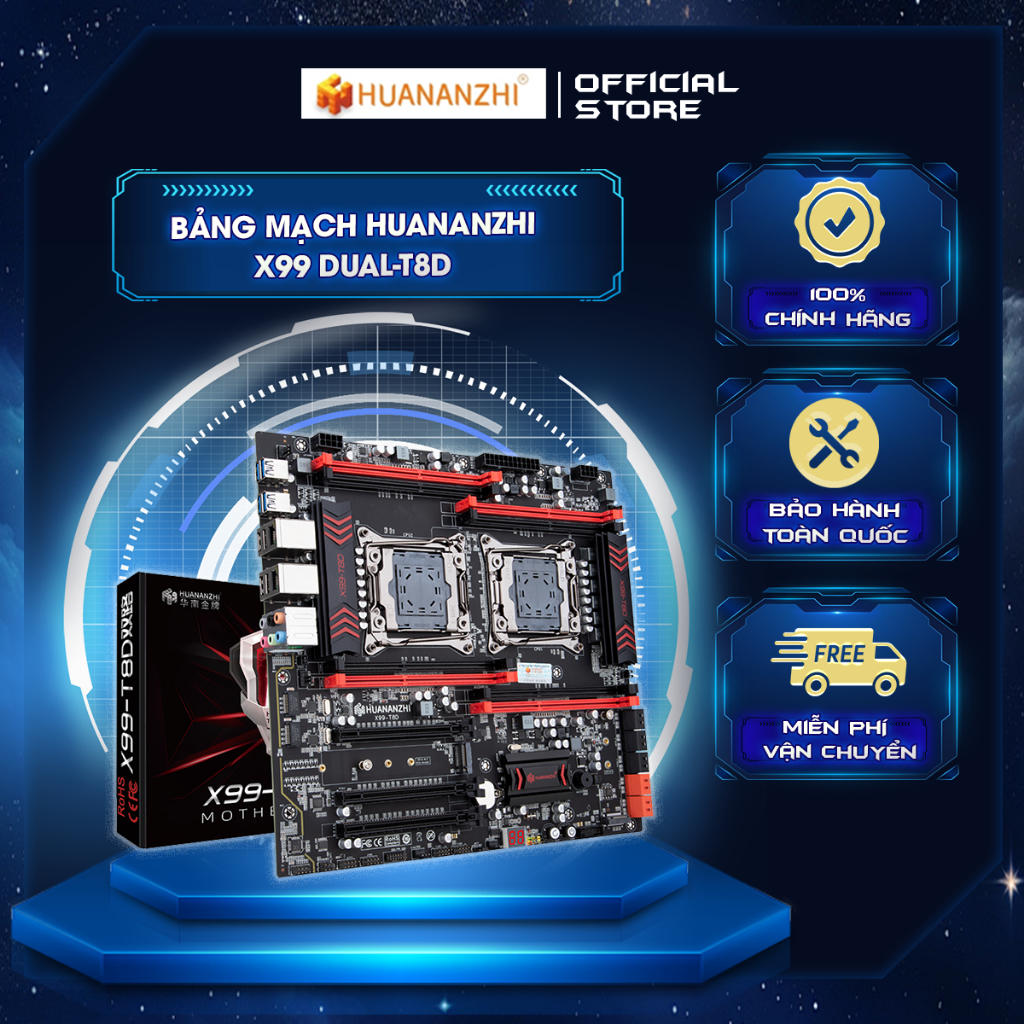 BẢNG MẠCH HUANANZHI X99 DUAL-T8D | Shopee Việt Nam