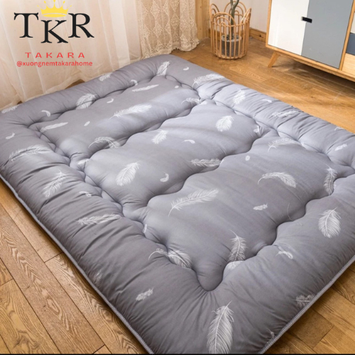 Topper nệm Nhật dày 8cm màu xám lông vũ đủ size 1mx2m,1m2 x 2m,1m4 x 2m ...