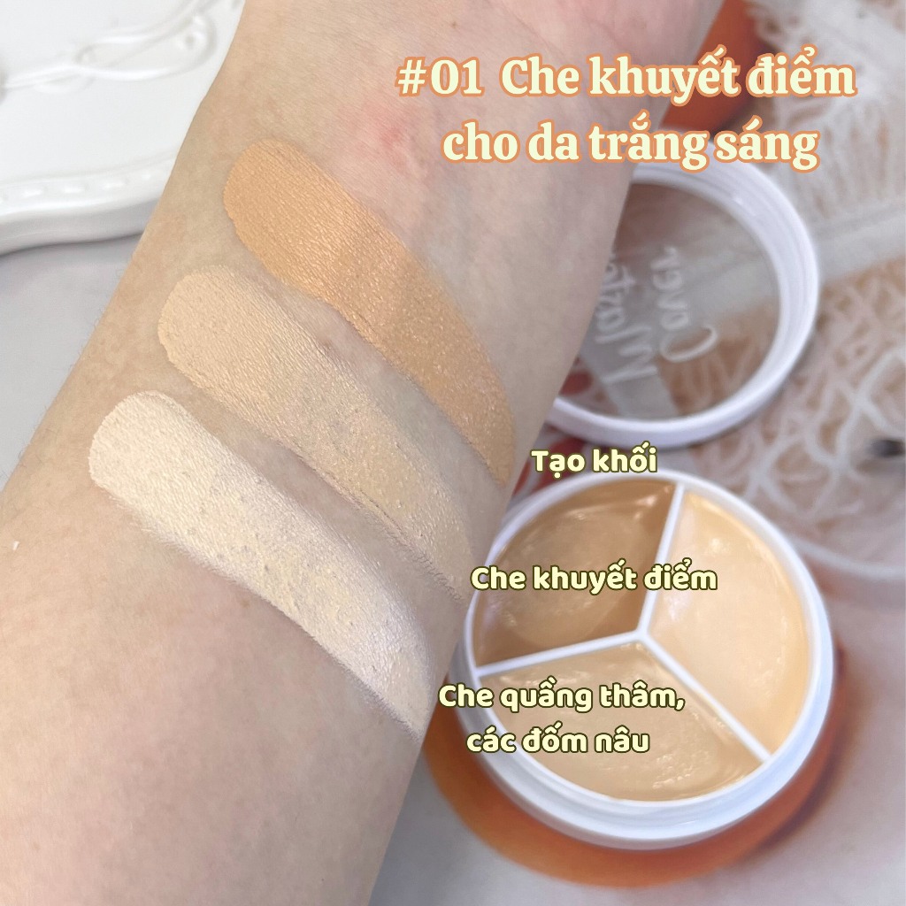 [XIXI] Bảng Che Khuyết Điểm/Triệt Sắc 3 Ô XiXi Che phủ Quầng thâm Cover ...