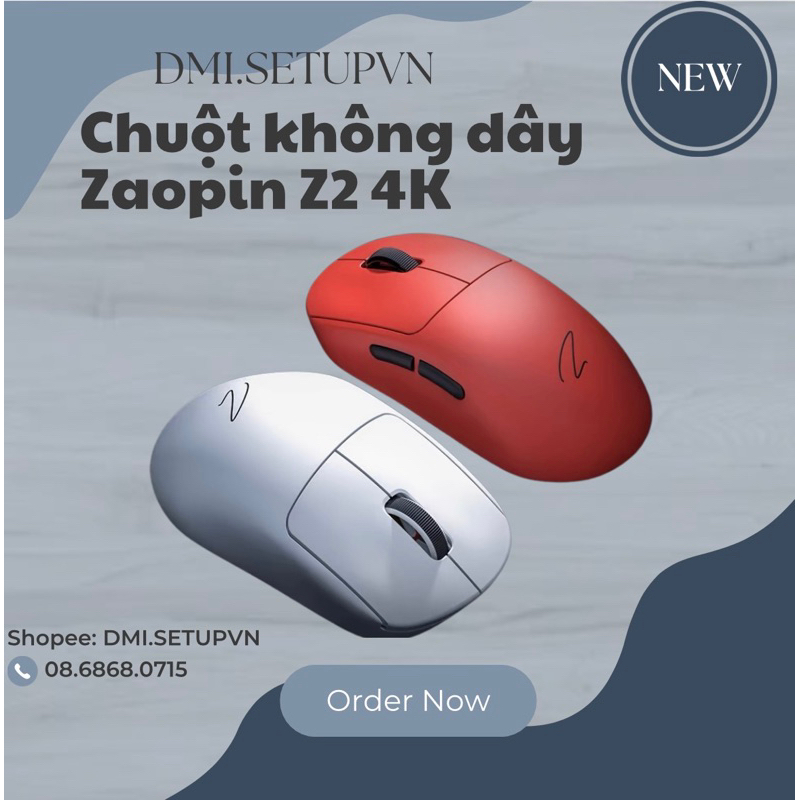[𝐂𝐎́ 𝐌𝐀̃ 𝐕𝐈𝐃𝐄𝐎] Chuột không dây Zaopin Z2 4K | 3 mode | Hotswap | PAW3395 Tặng kèm miếng dán ...
