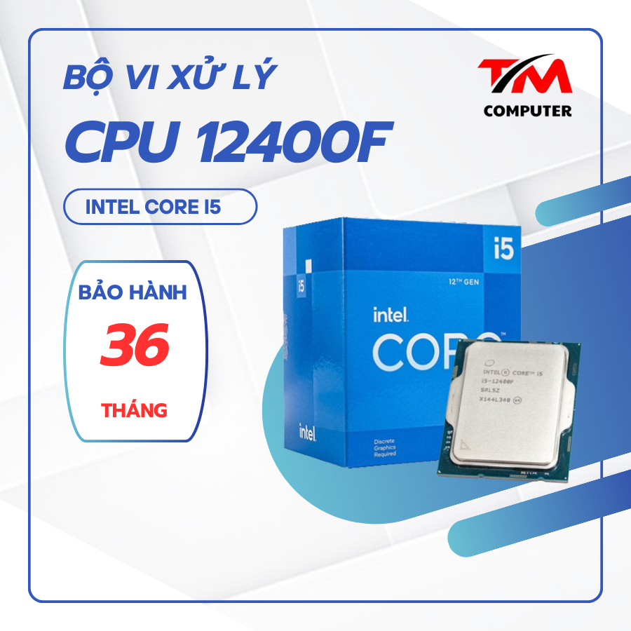 [Siêu rẻ] Bộ vi xử lý Intel Core i5 12400F / 2.5GHz Turbo 4.4GHz / 6 Nhân 12 Luồng / 18MB / LGA ...