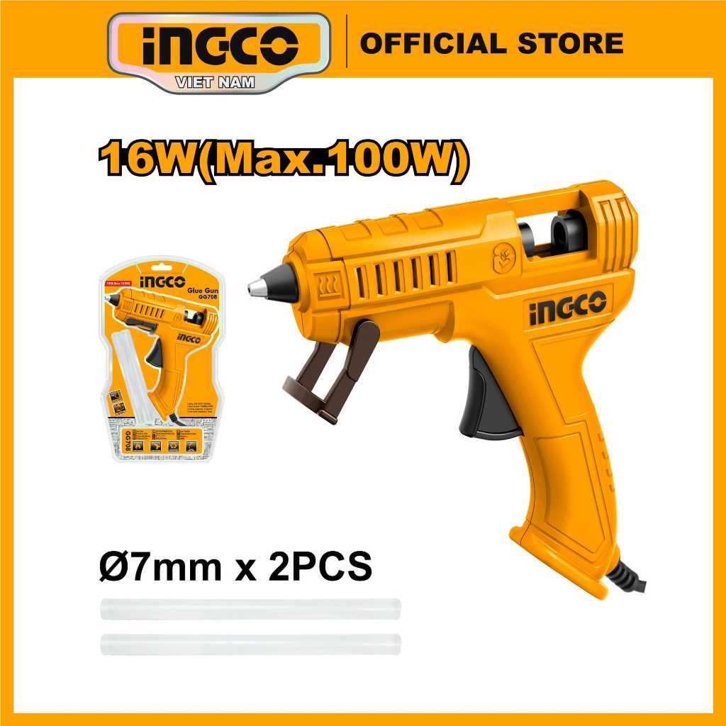 Súng bắn keo nến dùng điện 16W (Max. 100W) INGCO GG708 | INGCO GG308 ...