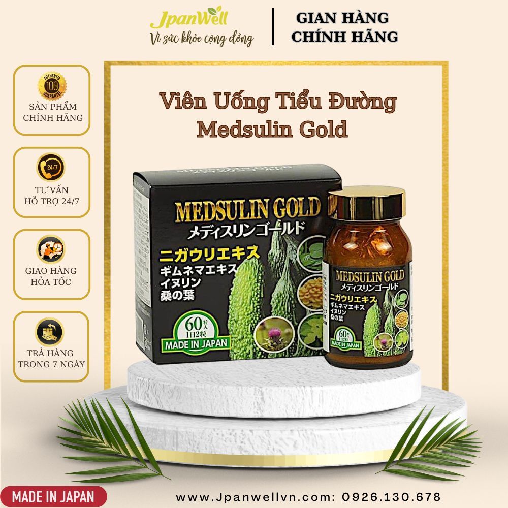 Medsulin Gold Jpanwell Viên Uống Tiểu Đường Nhật Bản 60 Viên | Shopee ...