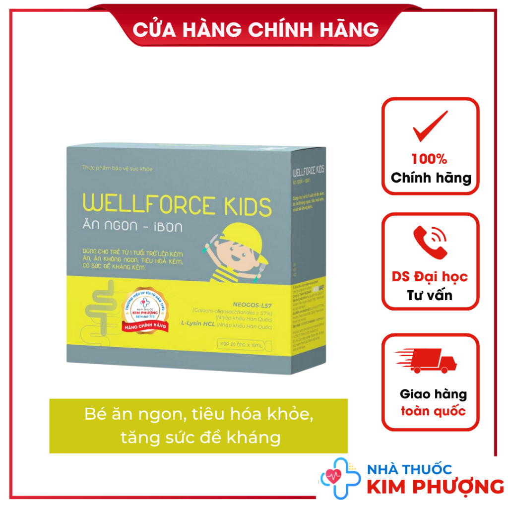 Wellforce Kids Ăn Ngon Ibon Medimap Hộp 20 Ống Hỗ Trợ Ăn Ngon Tiêu Hóa ...