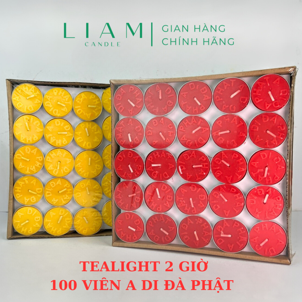 Nến tealight LIAMCANDLE A Di Đà Phật hộp 100 viên cháy 2h, không mùi ...