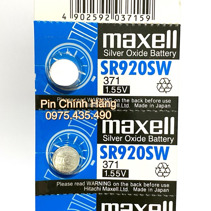 Pin Đồng Hồ SR920SW SR920 371 Maxell Chính Hãng Vỉ 1 Viên | Shopee Việt Nam