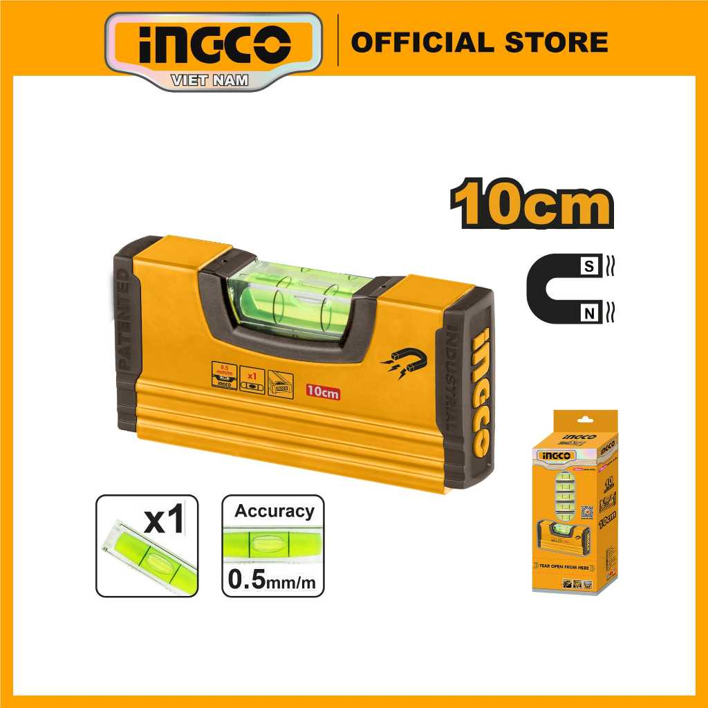 Thước thủy mini bỏ túi có nam châm INGCO HMSL03101 10cm | Shopee Việt Nam