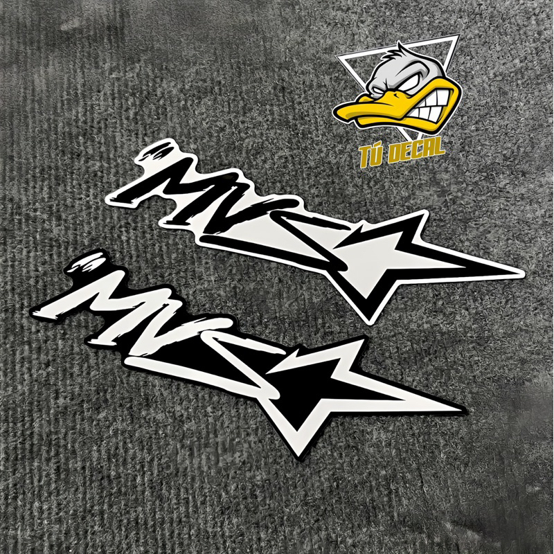 Tem Sticker Logo MVS Mẫu Mới Dán Trang Trí Xe Máy Vespa, Nón Bảo Hiểm ...