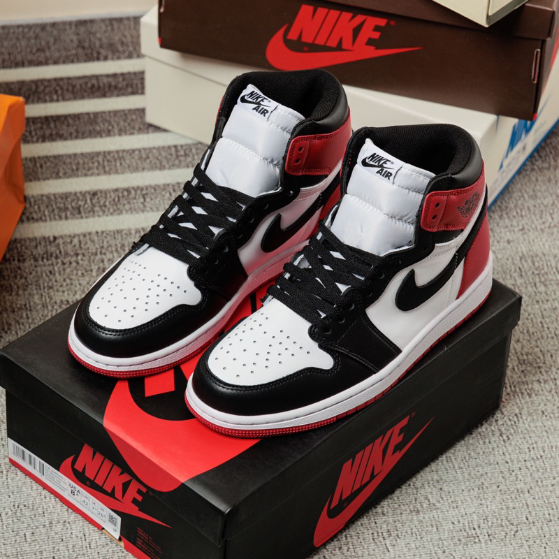 Giày JD 1 - Black Toe- Đen Đỏ Cao cổ- bản cao cấp (36-46) | Shopee Việt Nam