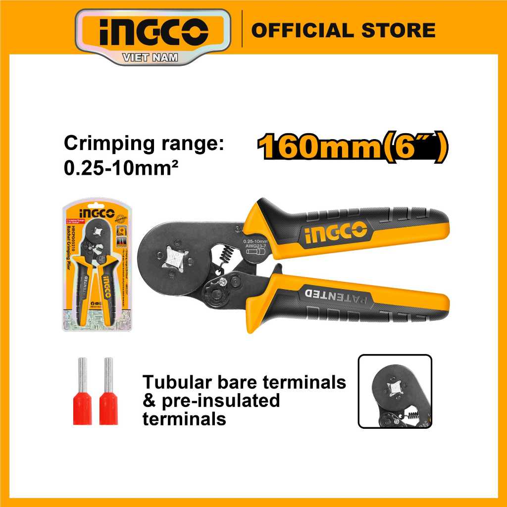 Kìm bấm cos dây điện 0.25-10mm2 INGCO HRCPG05210 | Shopee Việt Nam