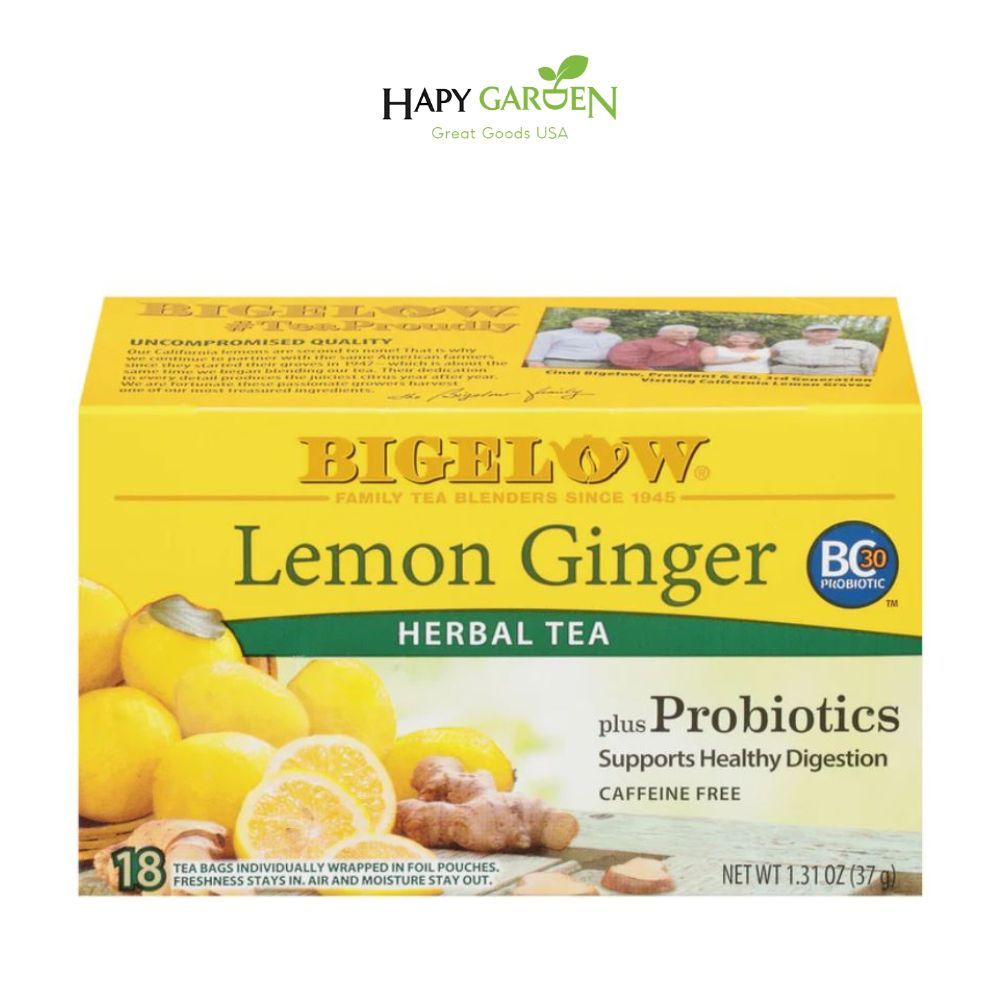 (LỢI KHUẨN PROBIOTICS) USA Trà Túi Lọc Lemon Ginger Plus Probiotics ...