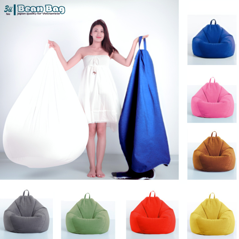 Vỏ Lót Ghế lười Combo vỏ lót ghế lười 3II HOME dáng quả lê nhung gân ...