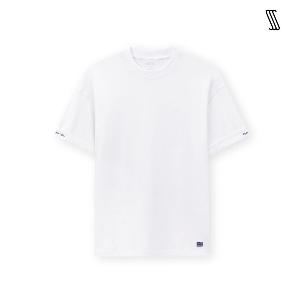 Áo thun cổ tròn tay ngắn nam SSSTUTTER áo phông gấp tay áo cotton ...