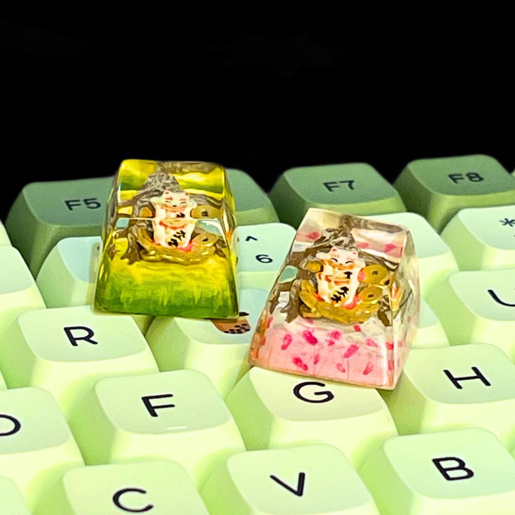 Keycap mèo thần tài, keycap resin, nút bàn phím máy tính, keycap thủ ...