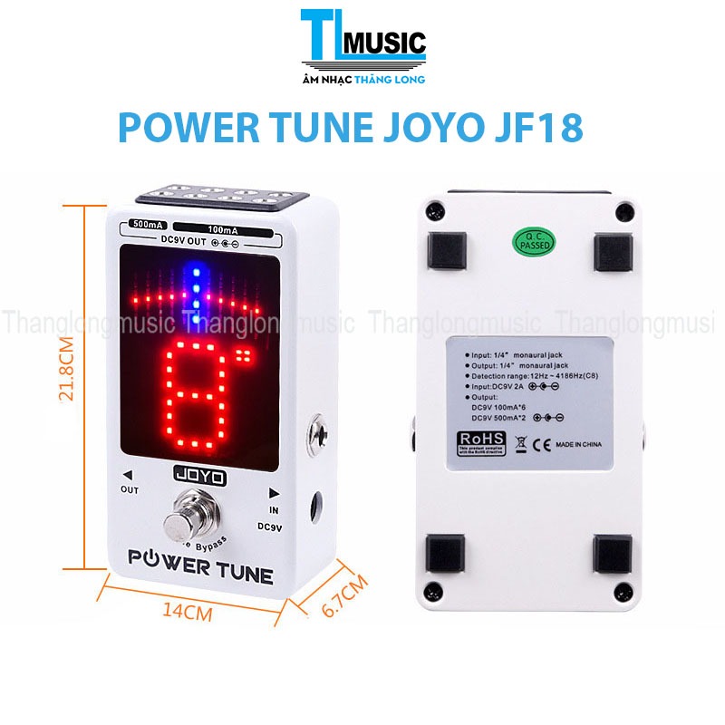 JOYO JF-18R POWER TUNE Guitar Tuner Pedal Guitar Power Supply và Tuner ...
