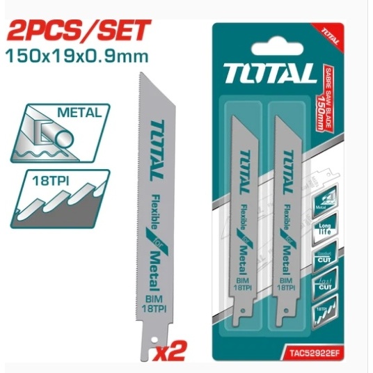 TOTAL - TAC52922EF Vỉ 2 lưỡi cưa kiếm kim loại | Shopee Việt Nam