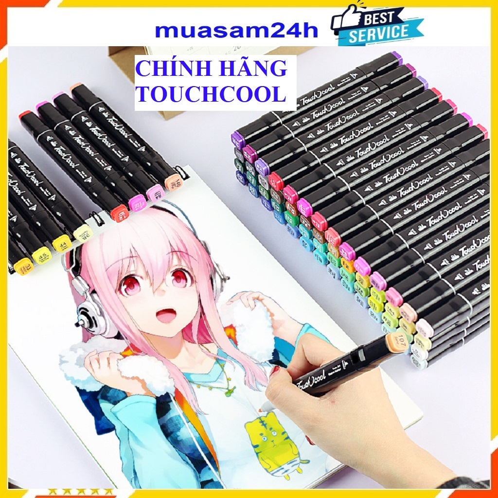 Bút Marker Touch cool 40/60/80 màu, Bút màu nước Màu vẽ Anime, Truyện ...