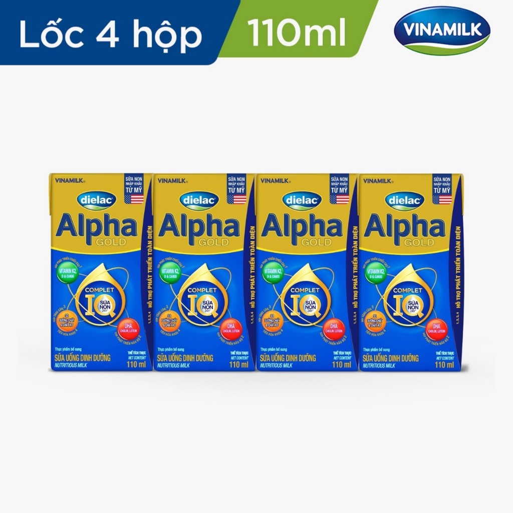 Lốc 4 Hộp Sữa Bột Pha Sẵn Dielac Alpha Gold IQ 110ml. | Shopee Việt Nam