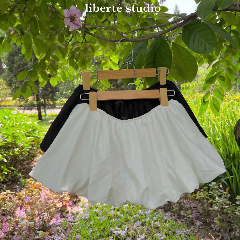 Chân váy bí dáng xòe cạp trễ dài 29cm hai lớp lót siêu xinh liberté studio | Shopee Việt Nam