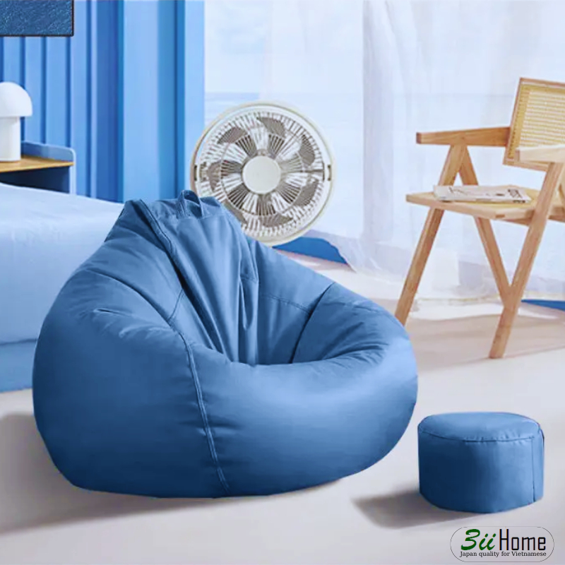 Vỏ Lót ghế lười hạt xốp kèm đôn (combo 4 món) 3II HOME vải chống thấm ...