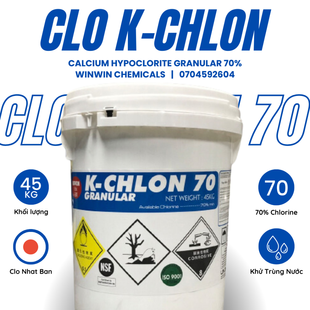 [Chính hãng] (45kg)Clo K-Chlorine 70 Hàng Nhật Bản Khử Trùng Nước, Clo ...