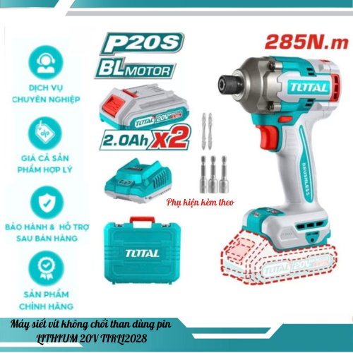 Máy siết vít dùng pin không chổi than Lithium 20V TIRLI2028 lực siết ...