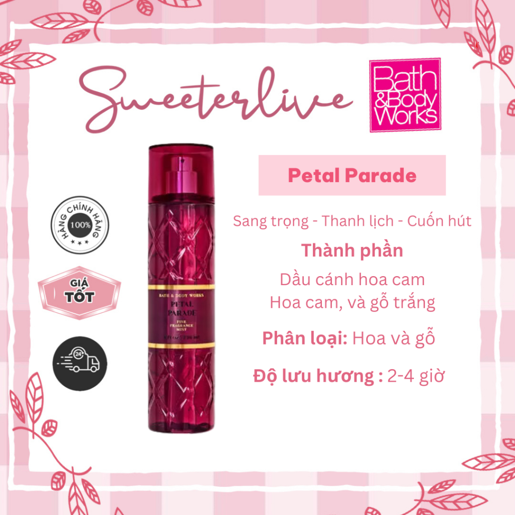 PETAL PARADE LUXURIES COLLECTION Body Mist (Bill US) - Xịt thơm toàn ...