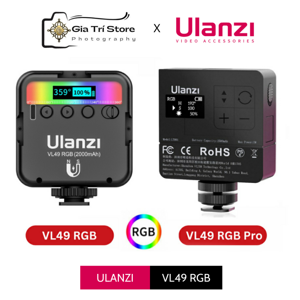 ULANZI VL49 RGB / VL49 RGB Pro (LT001) - Đèn Led Mini Đổi Màu RGB - Hàng Chính Hãng | Shopee ...