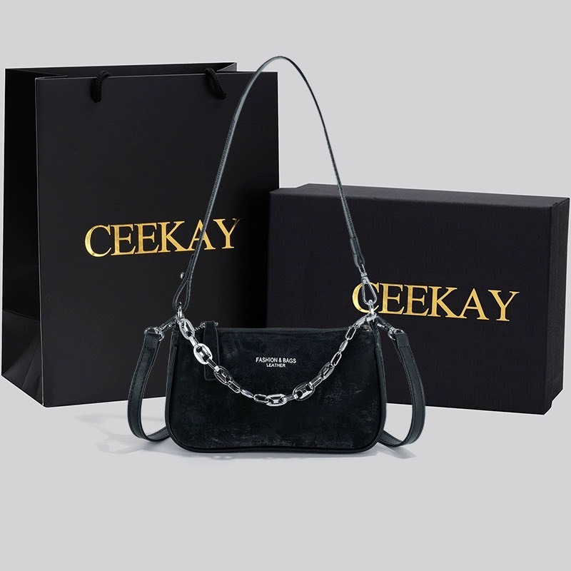 Túi xách tay, đeo vai da trơn quai đeo da phối dây xích thời trang CEEKAY CK280 [ORDER] [kèm túi ...