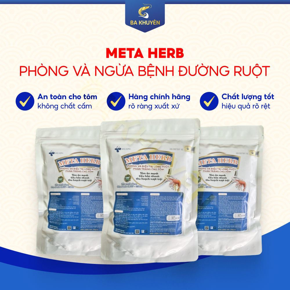 META HERB Phòng Và Xử Lý Bệnh Đường Ruột, Kích Thích Tiêu Hóa Ở Tôm Gói ...