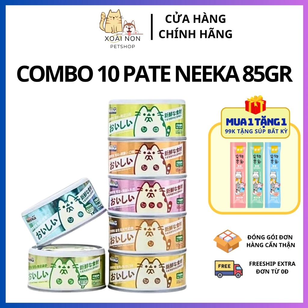 COMBO 10 LON Pate Neeka Dinh Dưỡng Cao Thơm Ngon Nhiều Vị Cho Mèo Mọi ...