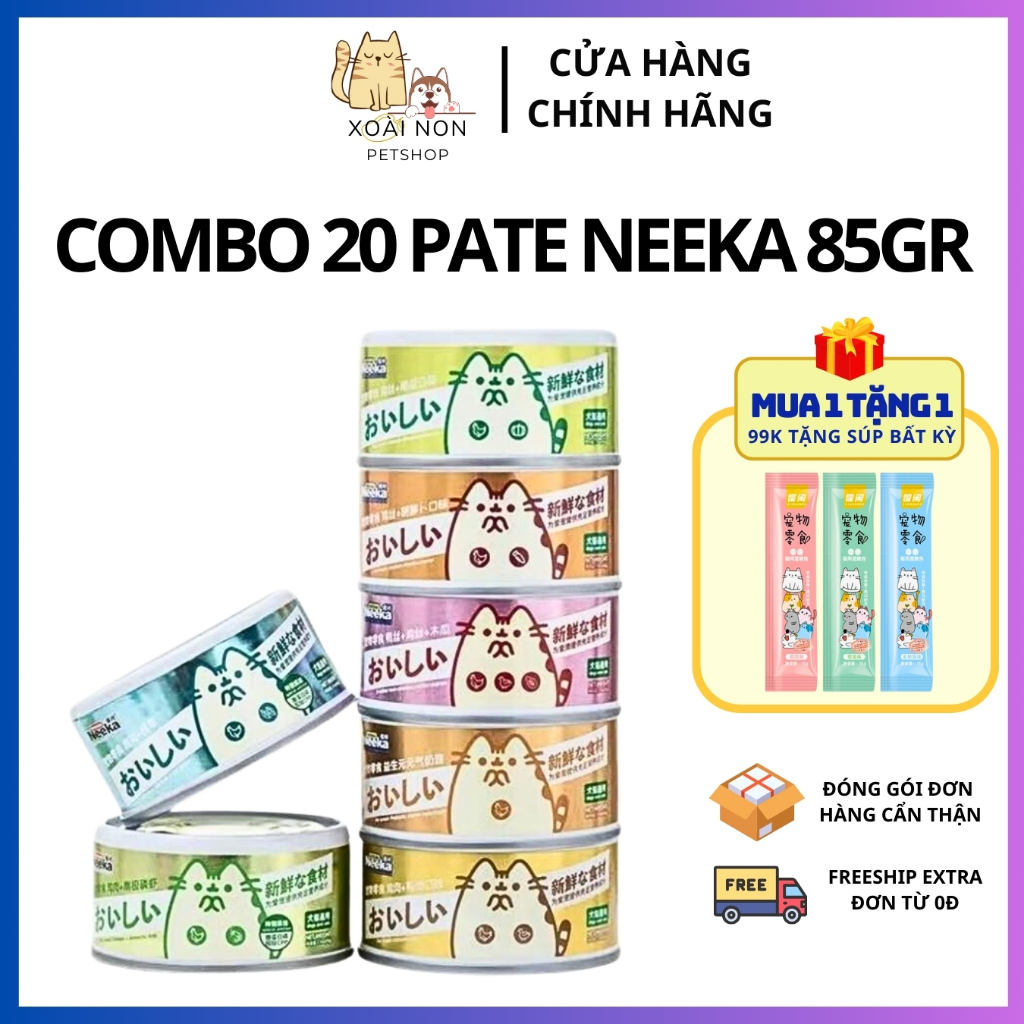 COMBO 20 LON Pate Neeka Dinh Dưỡng Cao Thơm Ngon Hấp Dẫn Nhiều Vị Dành ...