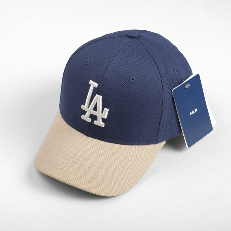 Mũ lưỡi trai MLB Meowist Unisex chất liệu vải kaki logo LA Navy Cream ...