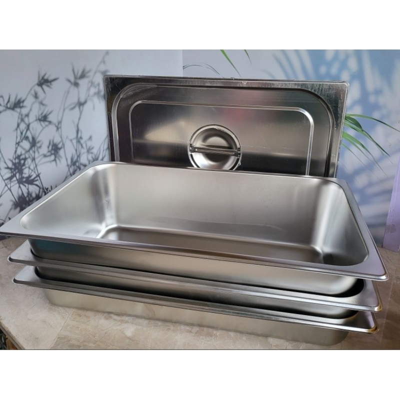 Khay topping - Khay buffet Inox 1/1 , 53.5cm x 33cm 3 size : 6.5cm ...