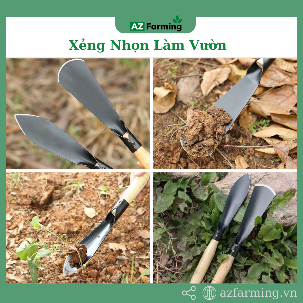 Xẻng Nhọn Làm Vườn (Nhổ Cỏ, Tỉa Cây Con) - AZ Farming | Shopee Việt Nam