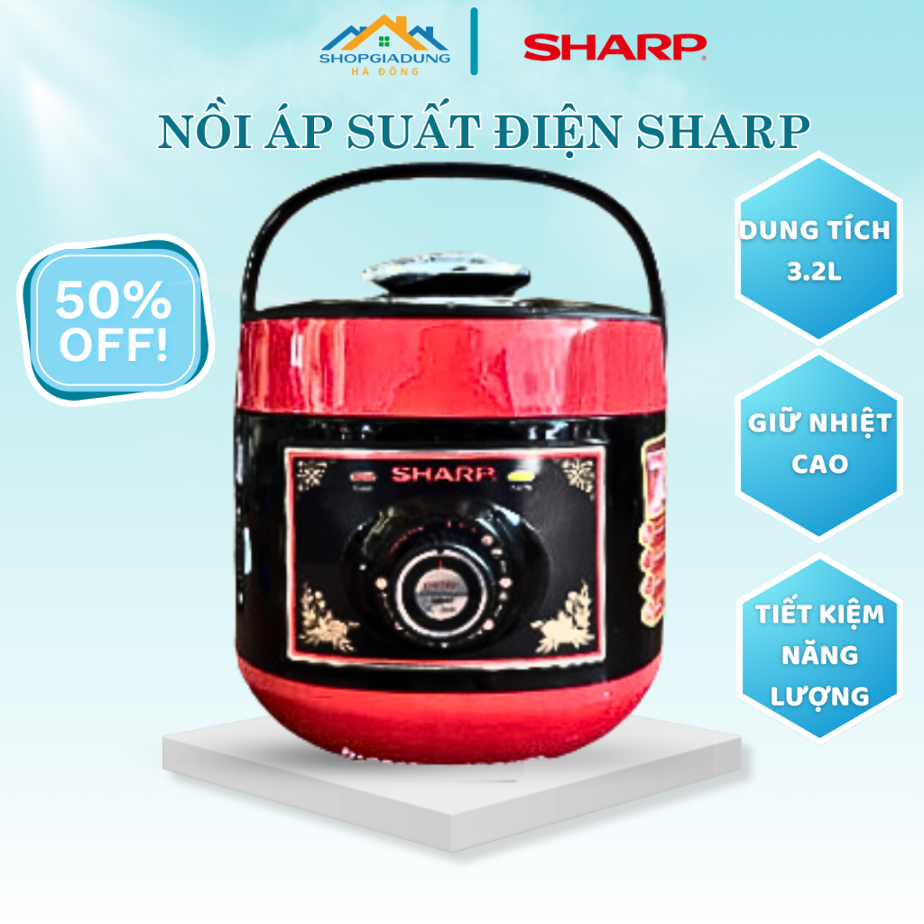 Nồi Áp Xuất Điện SHARP KS-132- Dung Tích 3.2L, Thiết kế nhỏ gọn, Đa Năng Siêu Tiết Kiệm Điện ...