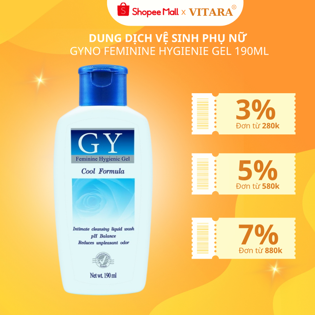 Dung dịch vệ sinh phụ nữ GYNO FEMININE HYGIENIC GEL khử mùi ngăn ngừa ...