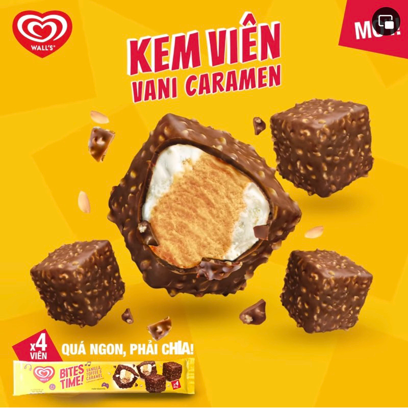 Kem viên vani caramen Wall's bites time | Shopee Việt Nam