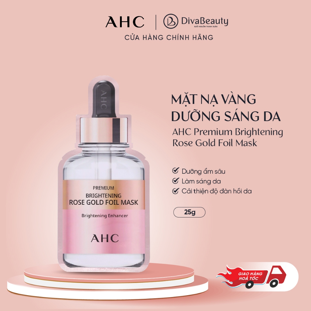 Mặt Nạ Vàng Dưỡng Sáng Da AHC Premium Brightening Rose Gold Foil Mask (25g) | Shopee Việt Nam