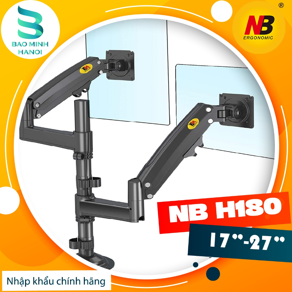 [NB H180] [22 - 32 inch] Giá Treo 2 Màn Hình - Arm 2 Monitors - Tải ...
