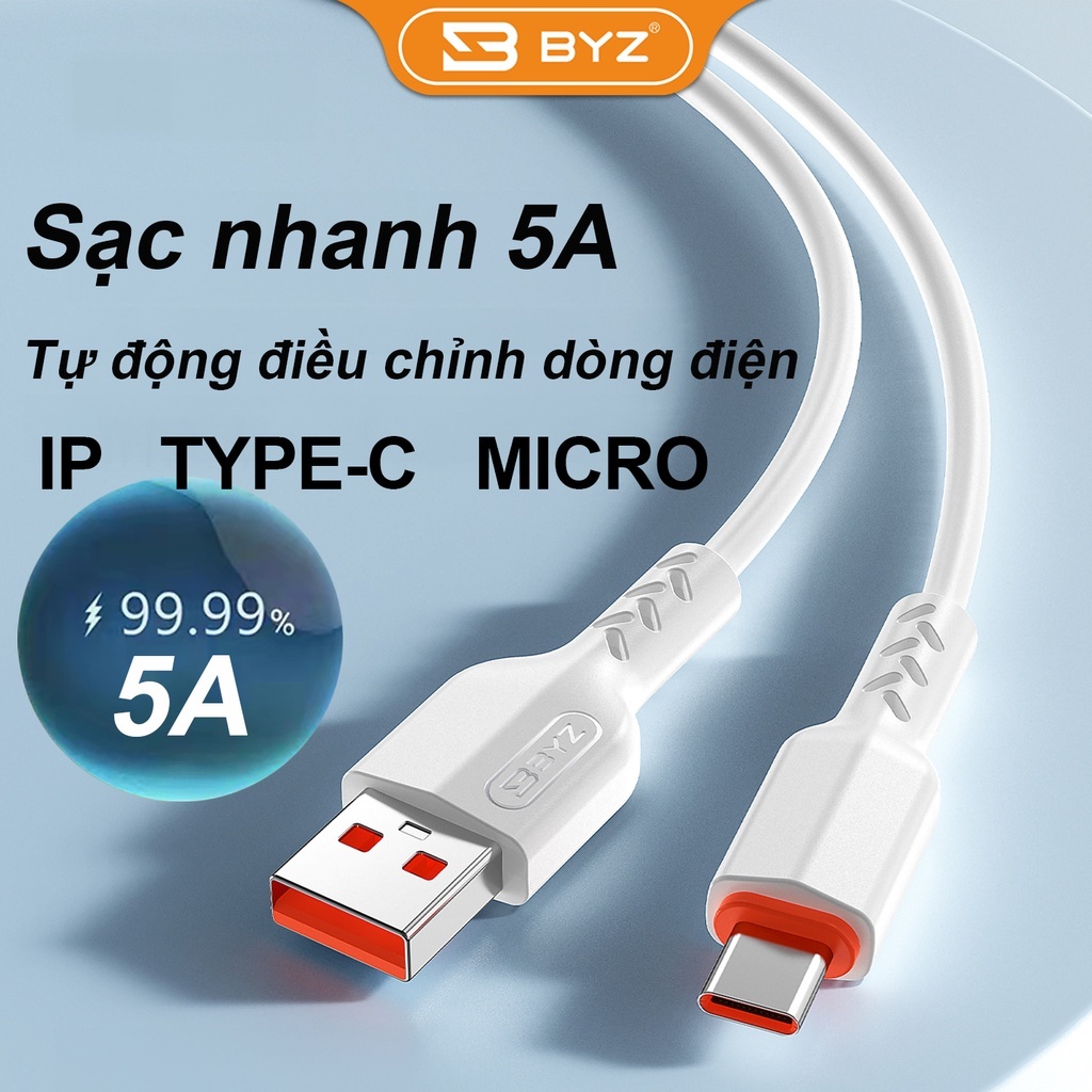 Cáp Sạc Nhanh 5A BYZ BC-151T Type-C/ Micro/ Li-/ght/-ni-ng | Shopee Việt Nam
