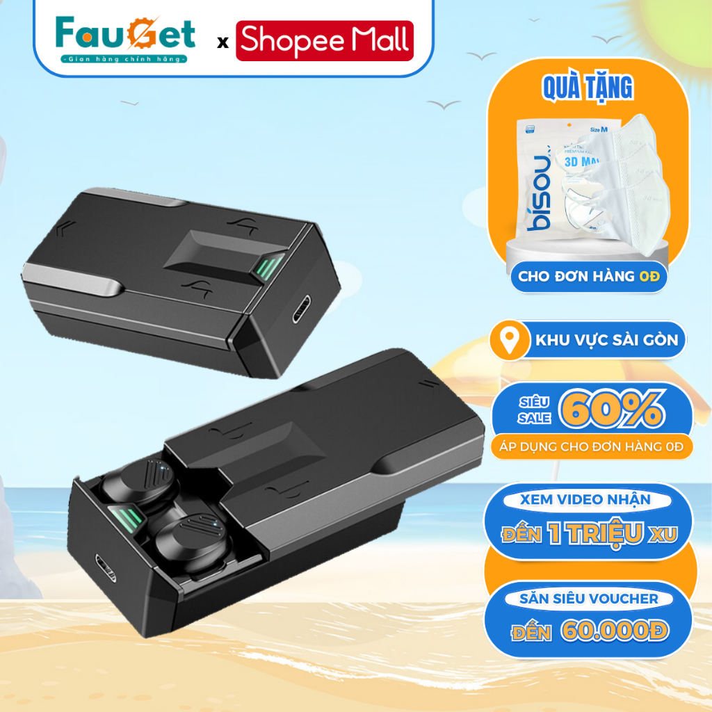 Tai nghe TWS FAUGET không dây Bluetooth Amoi M75 - Pin 4800mah - Chống ...
