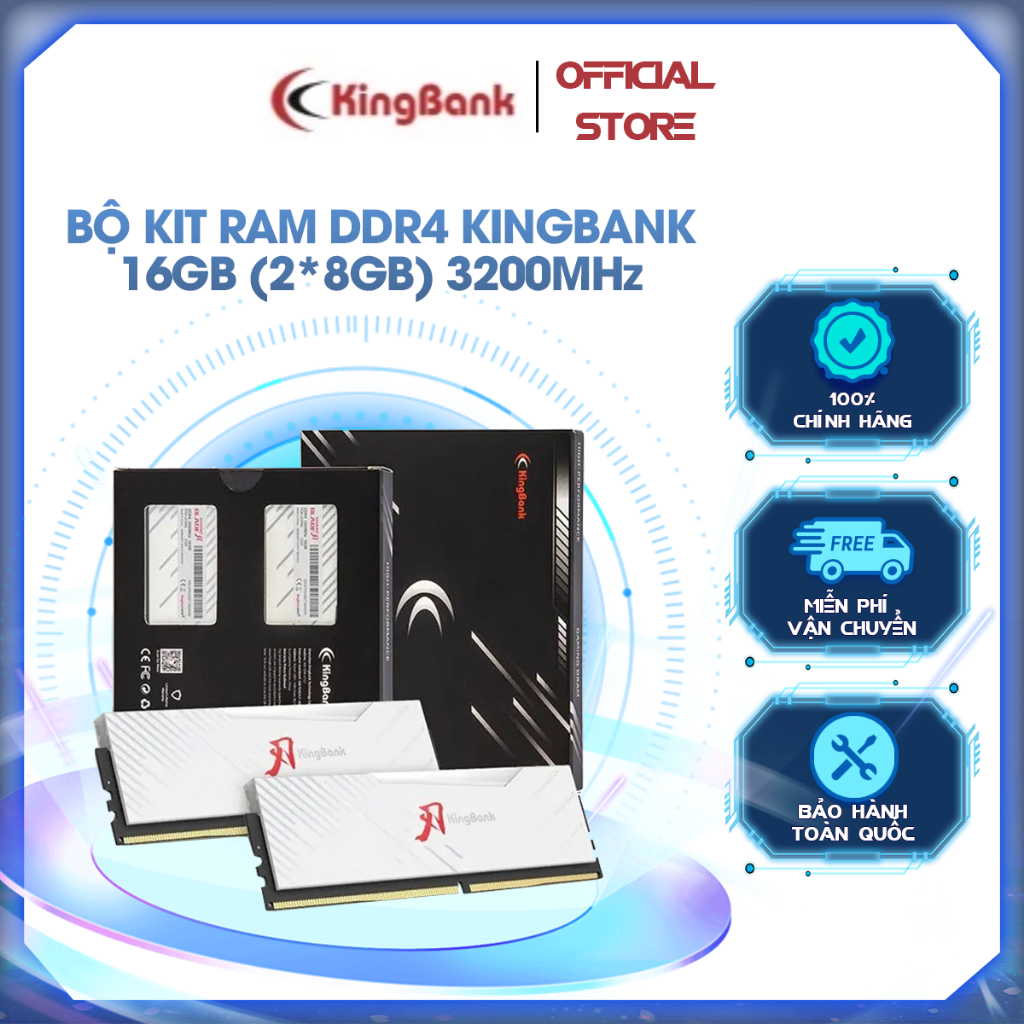 BỘ KIT RAM DDR4 KINGBANK 16GB (2*8GB) 3200MHz TẢN NHIỆT CÓ LED RGB ...