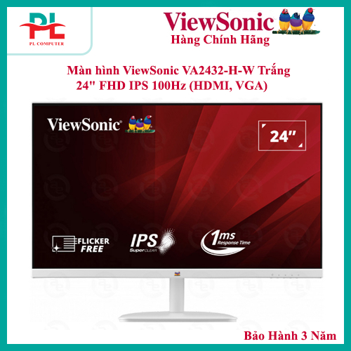 Màn hình ViewSonic VA2432-H-W Trắng/VA2432-H Đen 24" FHD IPS 100Hz ...