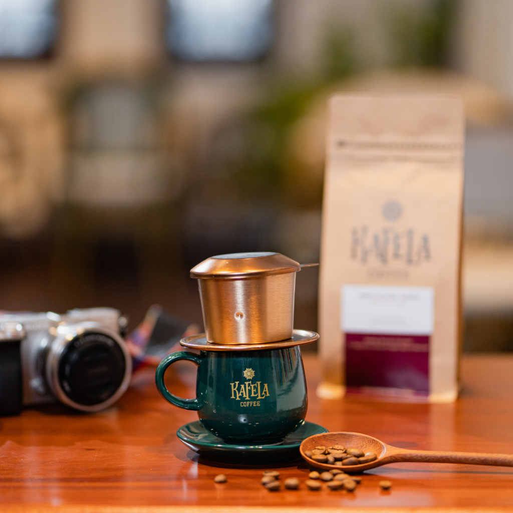 Combo 1 cà phê phin 100% Robusta 250gr + 1 phin nhôm cao cấp Kafela ...